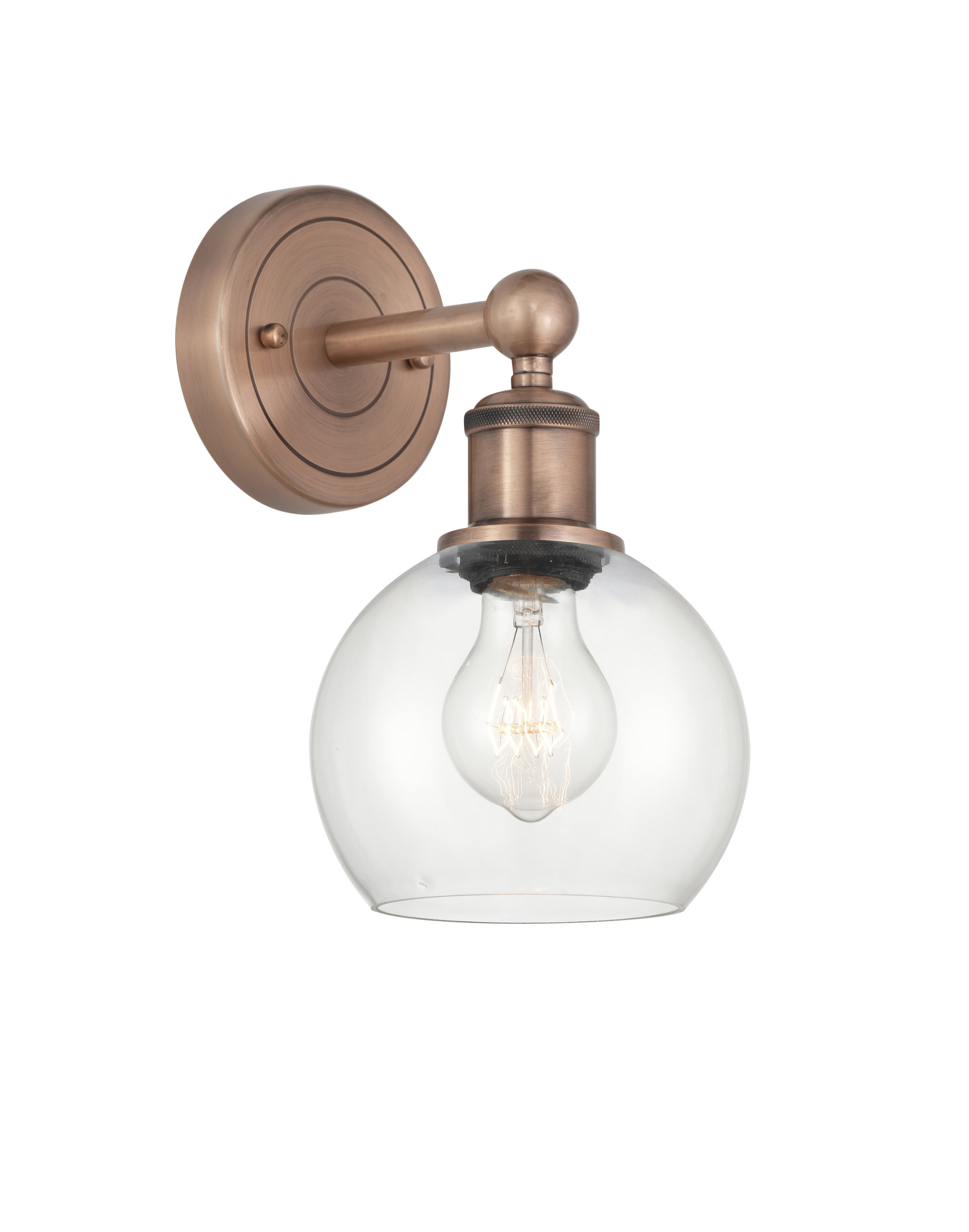 Edison Athens 1-Light 6" Sconce, Antique Copper - Industrial - Wall ...
