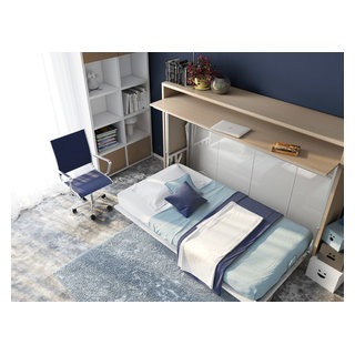 Genio T Twin Wall Bed with Desk - Modern - New York - by Wall Bed Place ...