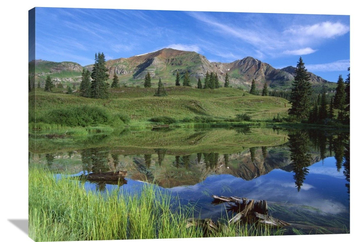 "Ruby Peak Reflected In Lake, Raggeds Wilderness, Colorado" Artwork, 40 ...