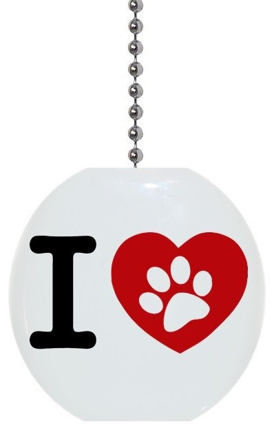 I Heart Paw Print Ceiling Fan Pull - Contemporary - Ceiling Fan ...