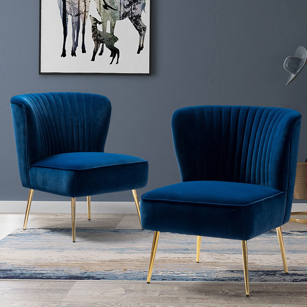 Upholstered Side Chair, Set of 2 - Midcentury - Armchairs And Accent ...