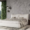 Modrest Patrick Modern White Leather Bed, Queen - Transitional ...
