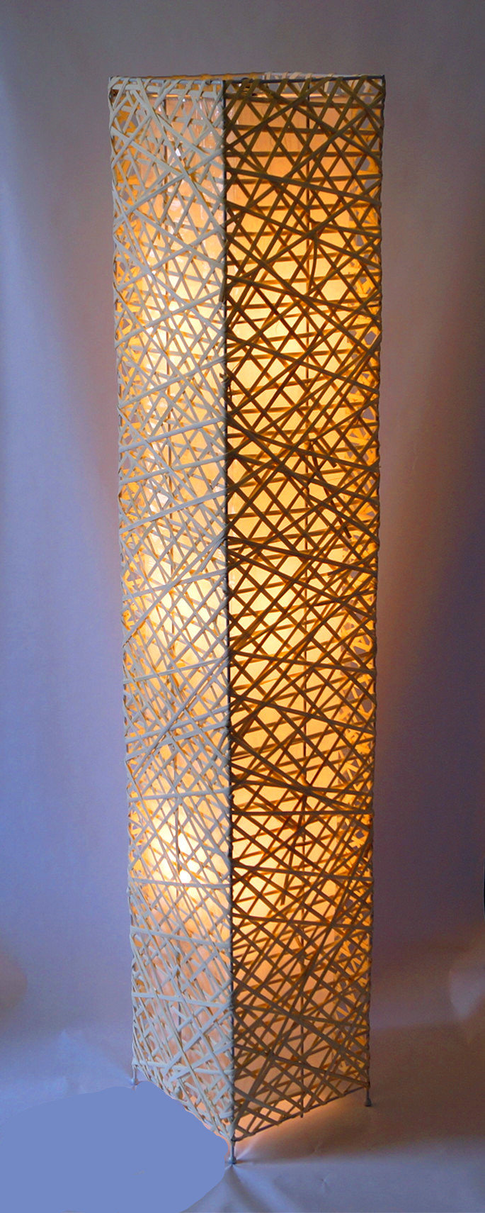 Handmade Modern Bamboo Rectangle Floor Lamp - Contemporary - Floor ...