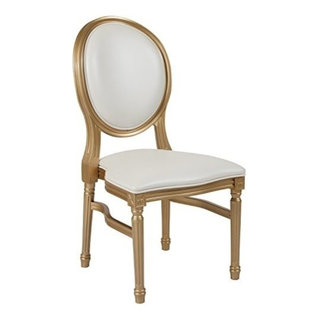 900 lb. Capacity King Louis Chair With White Vinyl Back and Seat and ...