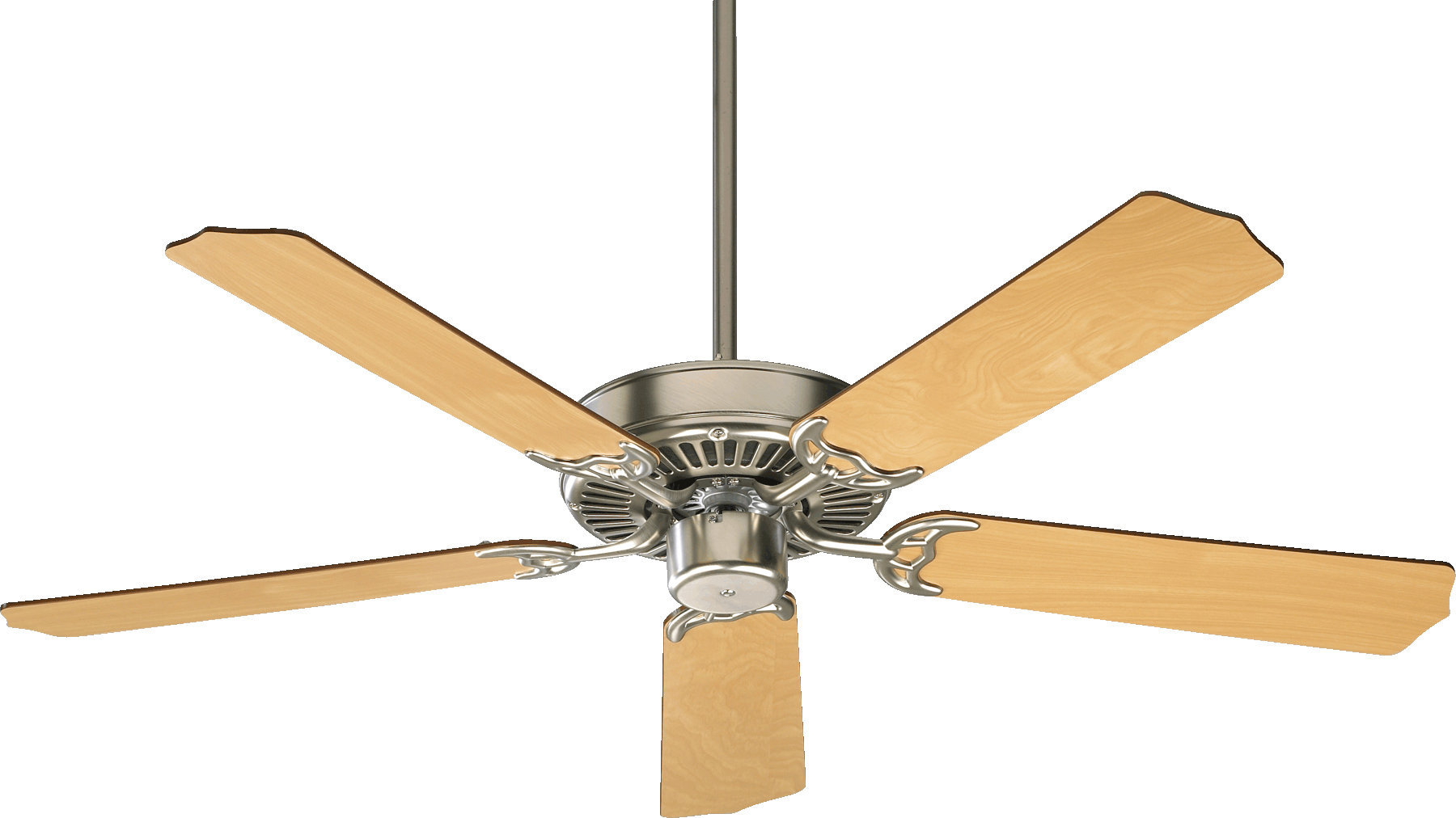 52" 5-Blade Capri Ceiling Fan, Satin Nickel With Maple and White Blades ...