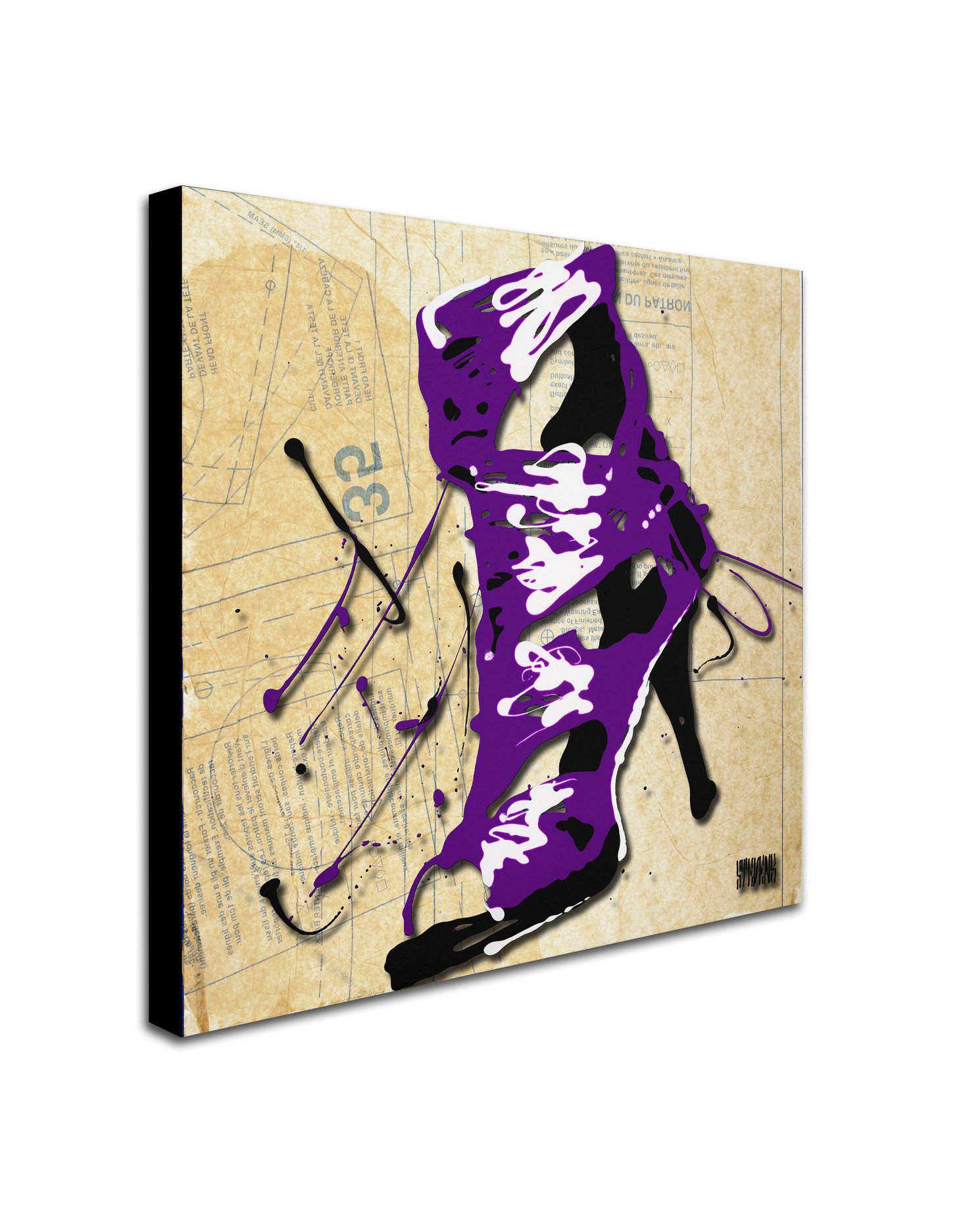 'Purple Strap Boot' Canvas Art by Roderick Stevens, 14" x 14 ...