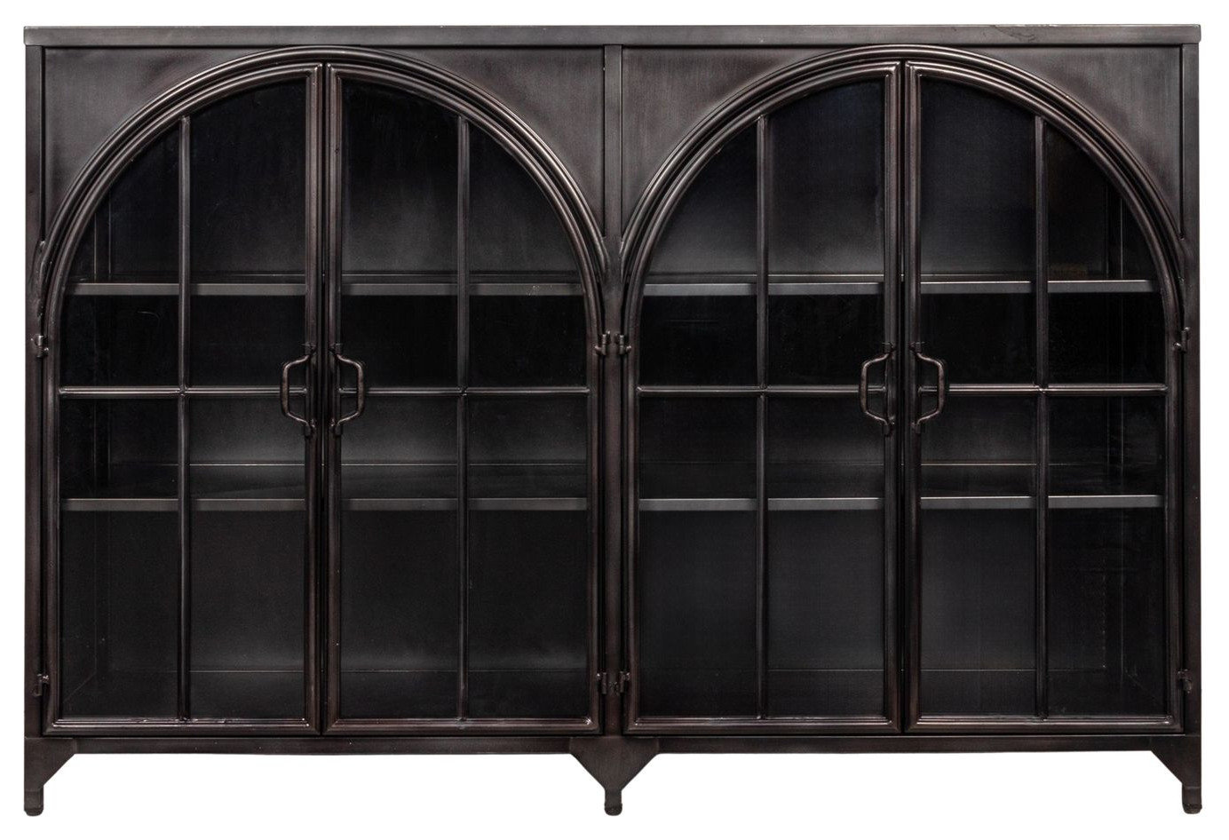 Petit Black Metal Sideboard With Arched Doors - Industrial - Buffets ...