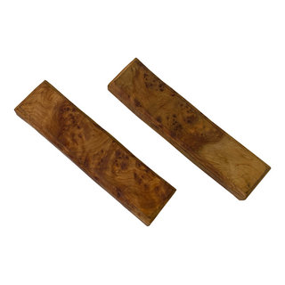 Chinese Pair Natural Wood Grain Patina Rectangular Paperweights Hws2770 ...