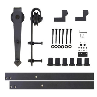 Sliding Barn Door Hardware Kit, Arrow Design, 8.2FT - Traditional ...