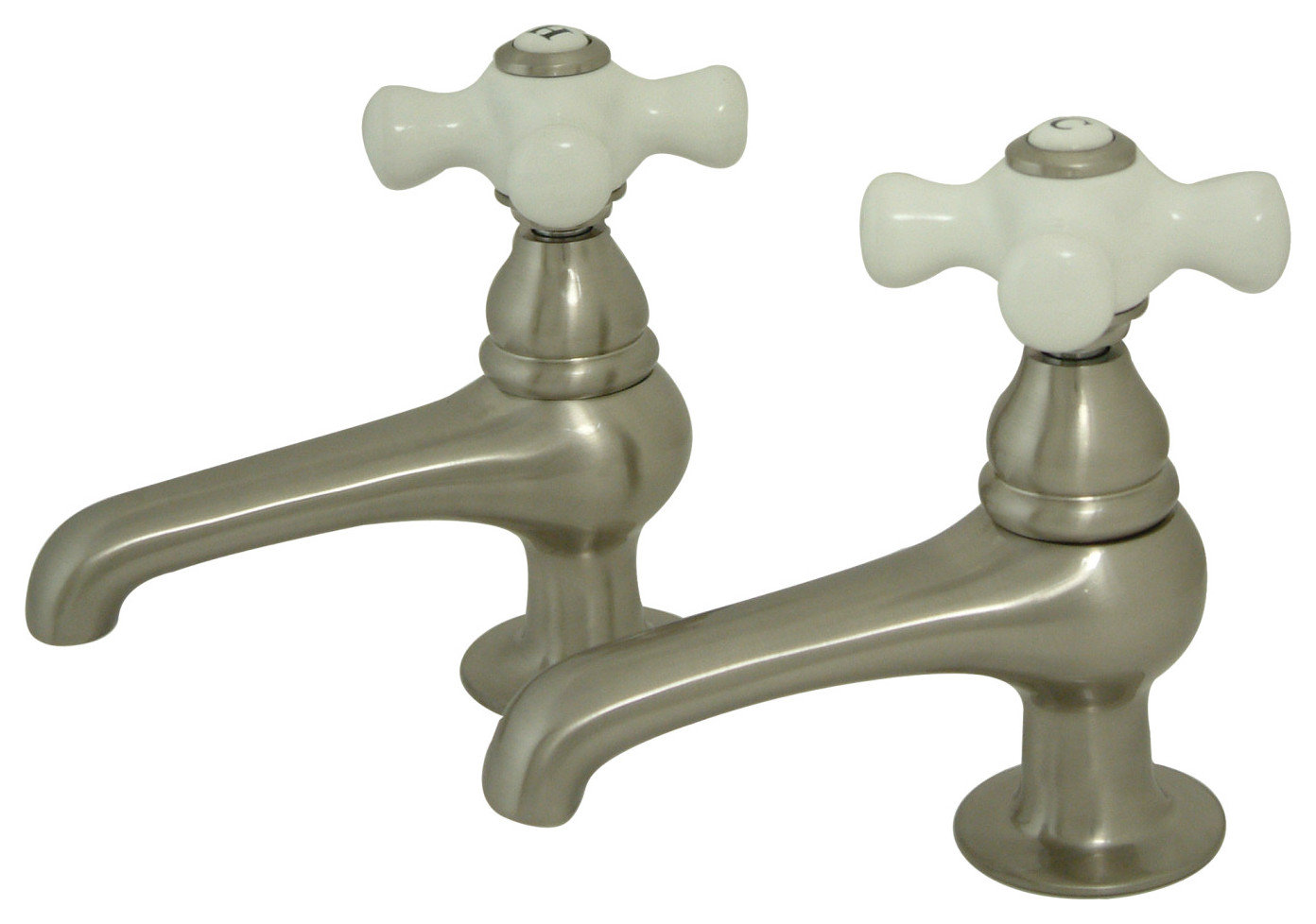 Kingston Brass Basin Faucet With Porcelain Cross Handle - Traditional ...