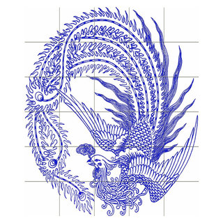 Tile Mural Chinese Patterns bird phoenix Backsplash, 4.25" Ceramic ...