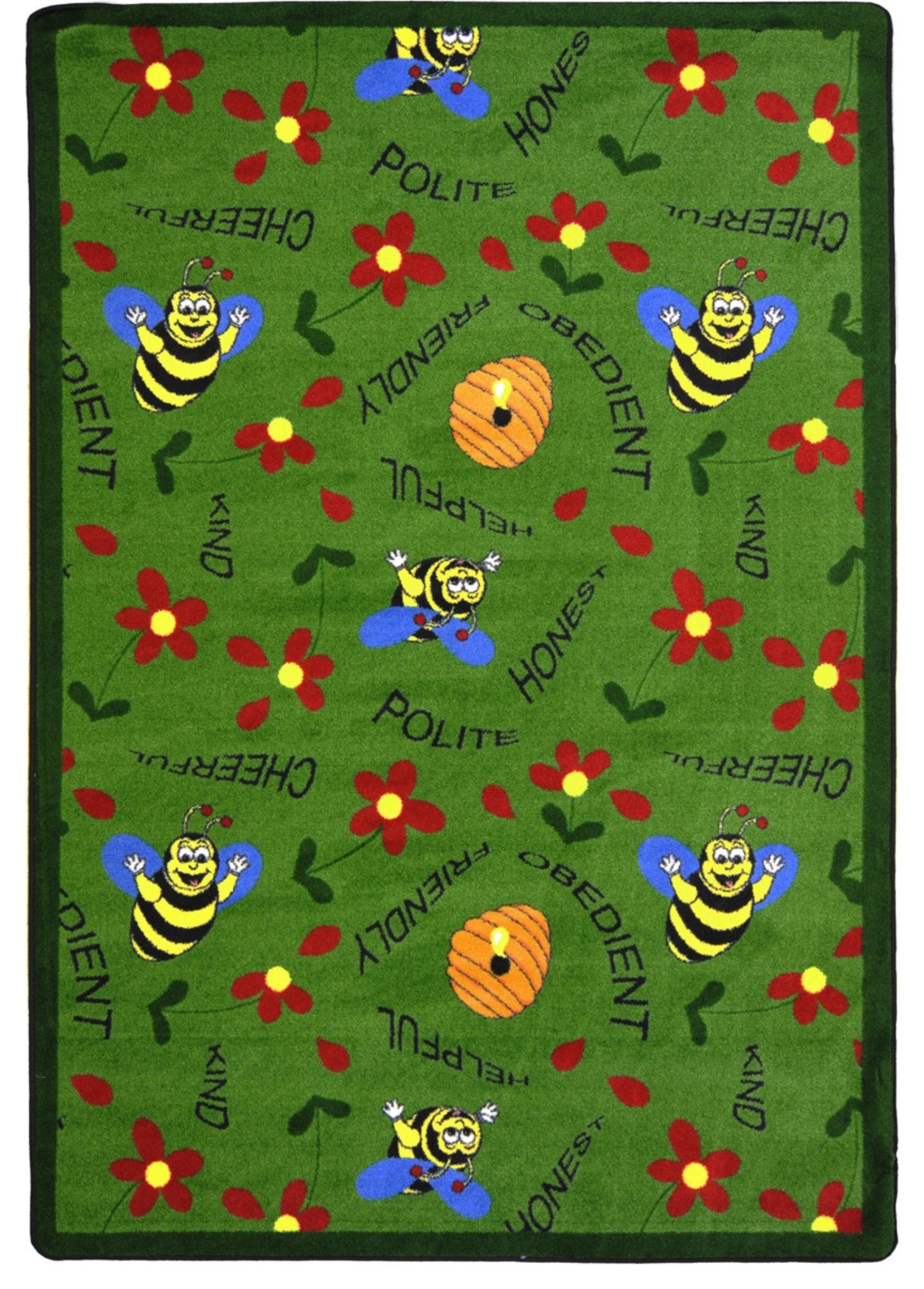 Bee Attitudes 3'10" x 5'4" area rug in color Green - Contemporary ...
