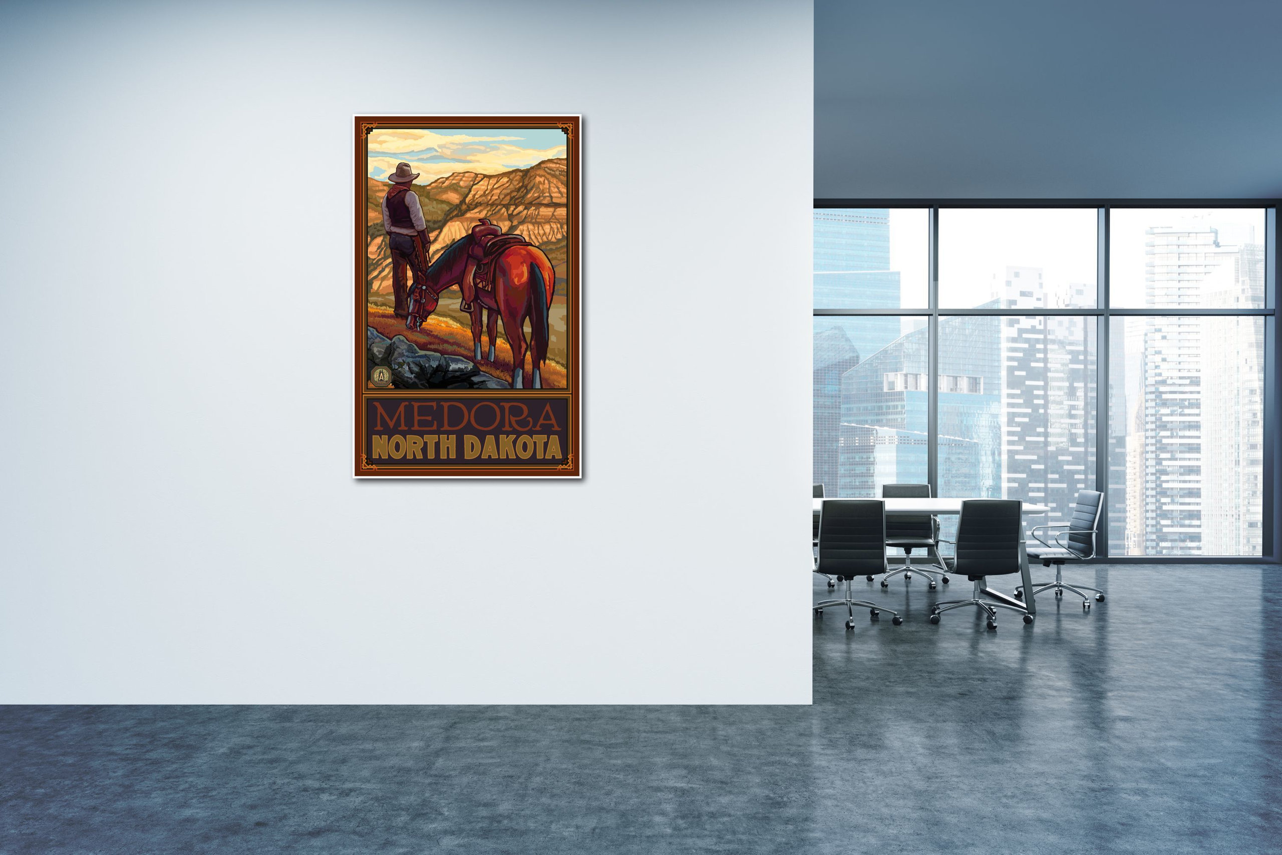 by Artist Paul A. Lanquist Medora North Dakota Cowboy On Art Print, 30 ...