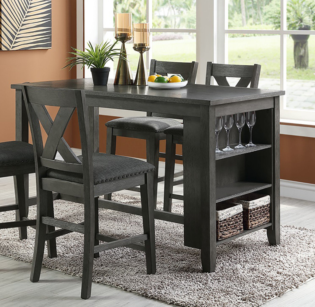 Wooden Dining Table, Dark Gray - Transitional - Dining Tables - by ...