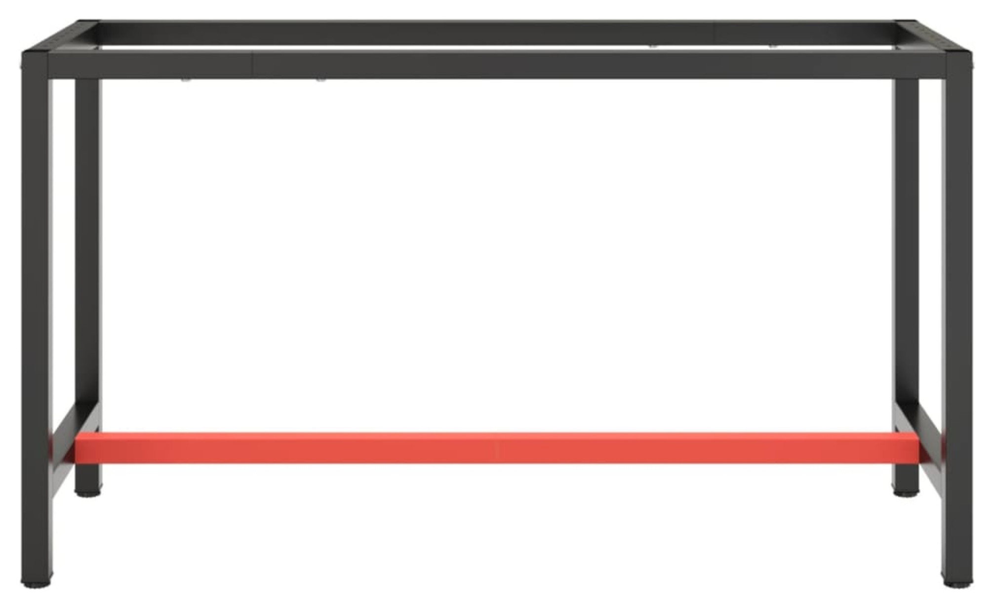 Vidaxl Work Bench Frame Matte Black and Matte Red 55.1"x19.7"x31.1 ...