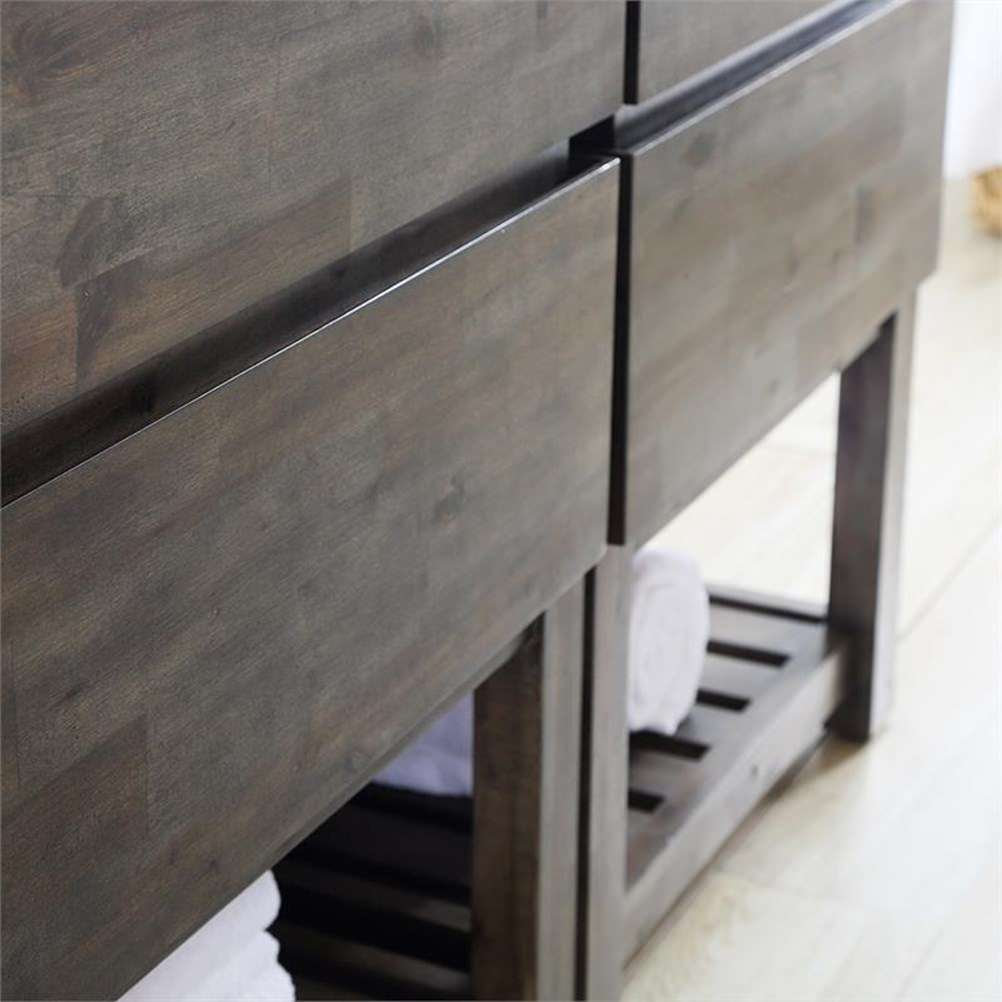 Fresca Formosa 48" Wood Bathroom Vanity with Open Bottom and Mirrors in ...