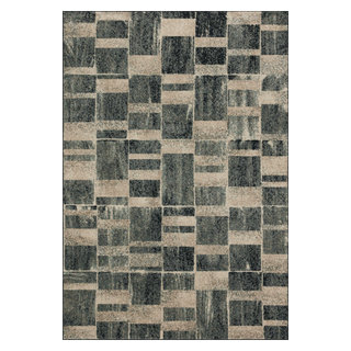 Loloi II Bowery Bow-03 Contemporary Storm/Sand 2'3"x4'0" Rug, 2'3"x4'0 ...