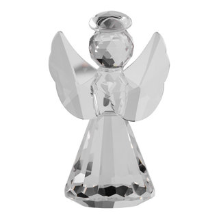 Glass, 3"H Angel Table Accent, Clear, 2x2x3 inches - Contemporary ...
