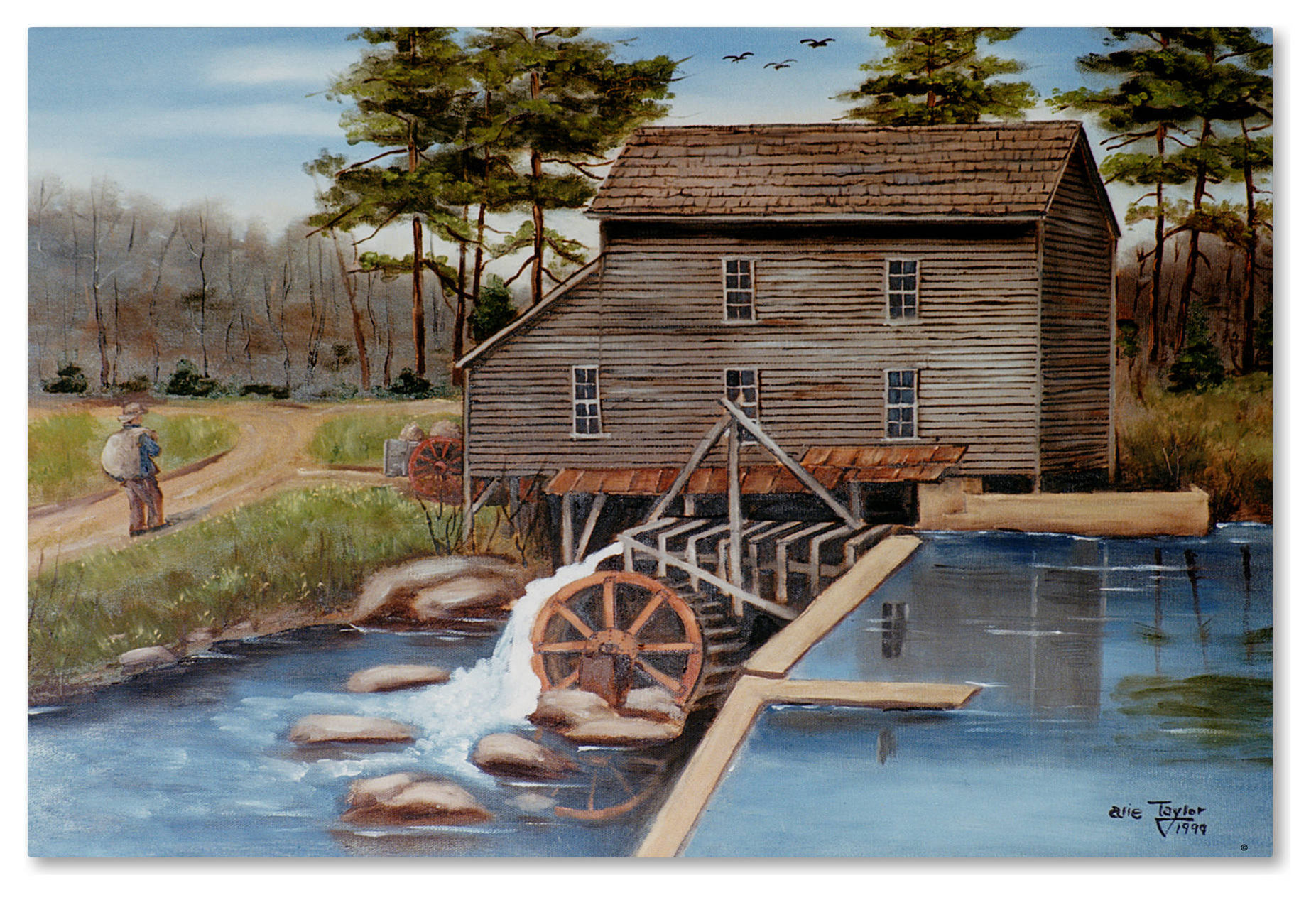 "Howards Creek Mill 1930" by Arie Reinhardt Taylor, Canvas Art, 12"x19 ...