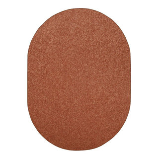Furnish My Place Rust Solid Color Rug Made In Usa, 2' x 36' Oval ...