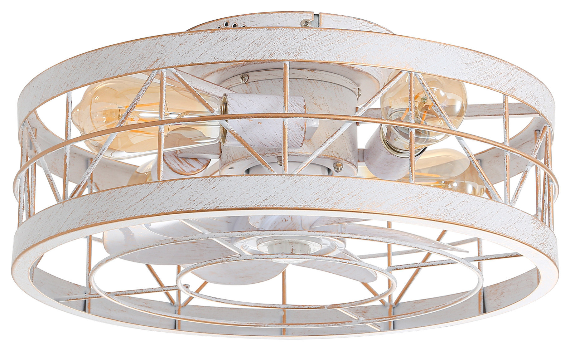 16.5" Indoor Caged Ceiling Fan with Remote Control - Contemporary ...