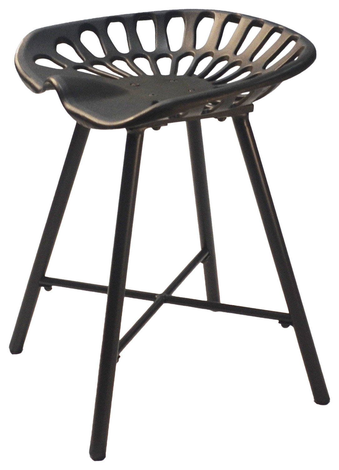 Jace Tractor Seat Fireside Bench, Black - Industrial - Accent And ...