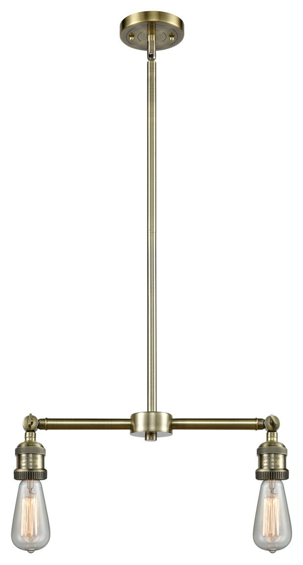 Innovations Bare Bulb 3-Light 8" Island-Light Antique Brass ...