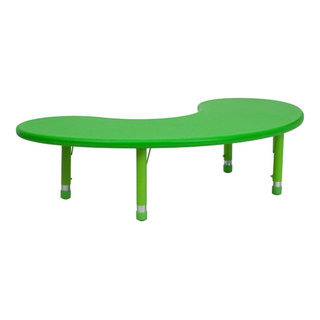 Flash Furniture Height Adjustable Half-moon Activity Table in Green ...