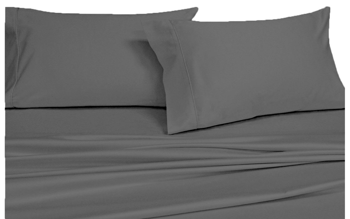 Split Top Solid Adjustable Sheet Set, 650 Thread Count - Contemporary ...