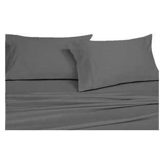 Split Top Solid Adjustable Sheet Set 650 Thread Count Contemporary