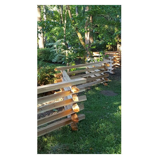 Western Red Cedar Stack Rail Fence Installation - Rustic - Portland ...