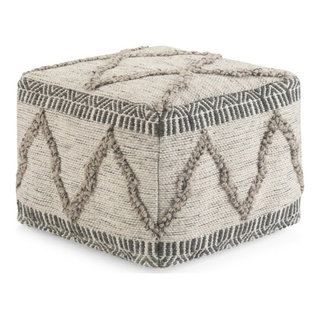 Sweeney Square Pouf in Woven Pattern - Scandinavian - Floor Pillows And ...