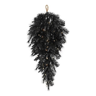 36" Black Fir Teardrop 96T - Contemporary - Artificial Plants And Trees ...