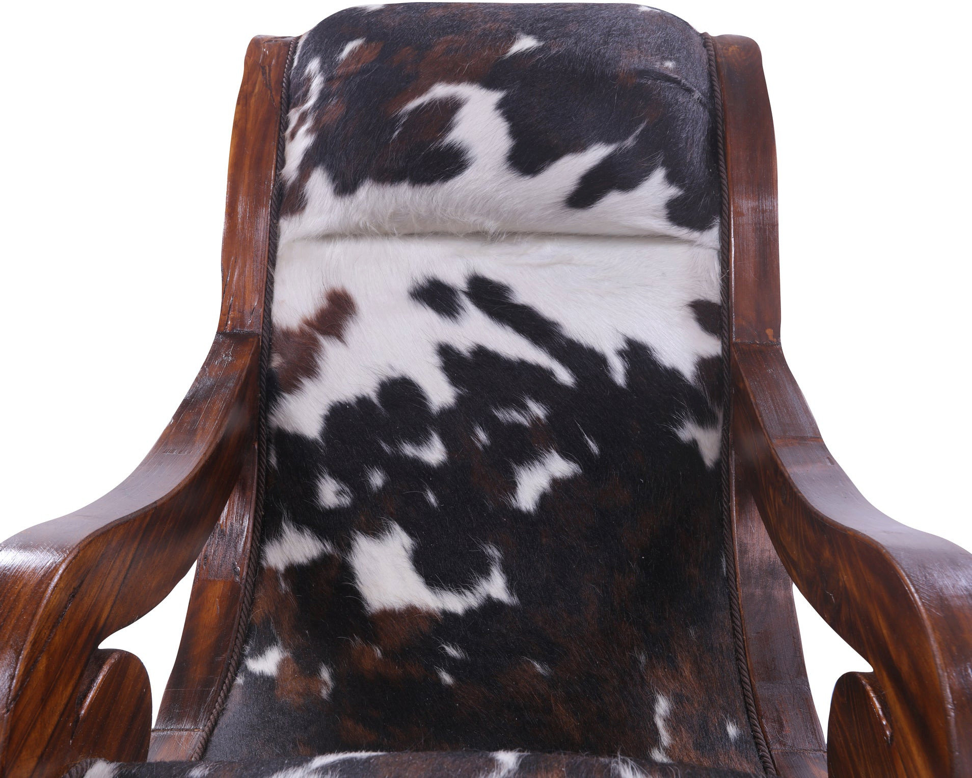 Hair-On Cowhide Wooden Handcrafted Rocking Chair RC122-FC, 24" W x 48 ...