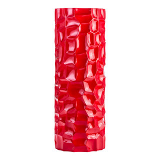 Textured Honeycomb Resin Handmade Red Vase - Contemporary - Vases - by ...