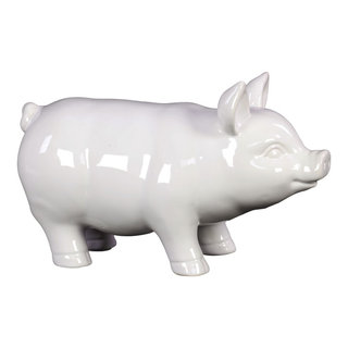 Ceramic Pig Figurine, Large - Farmhouse - Decorative Objects And ...
