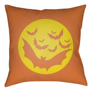 Boo by Surya Poly Fill Pillow, Orange, 20' x 20' - Contemporary ...