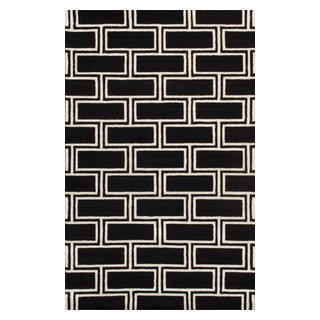 Edgy Hand-Tufted Bsilk and Wool Area Rug, 5' 0" X 8' 0" - Contemporary ...