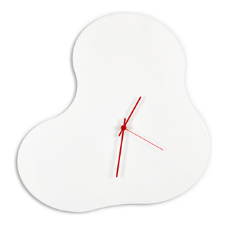 Whiteout Blob Clock, Abstract White Metal Wall Clocks - Contemporary ...