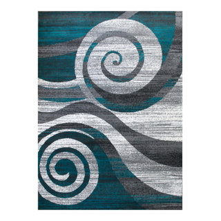 Clifton Collection Rectangle 8' x 10' Swirl Patterned Area Rug ...