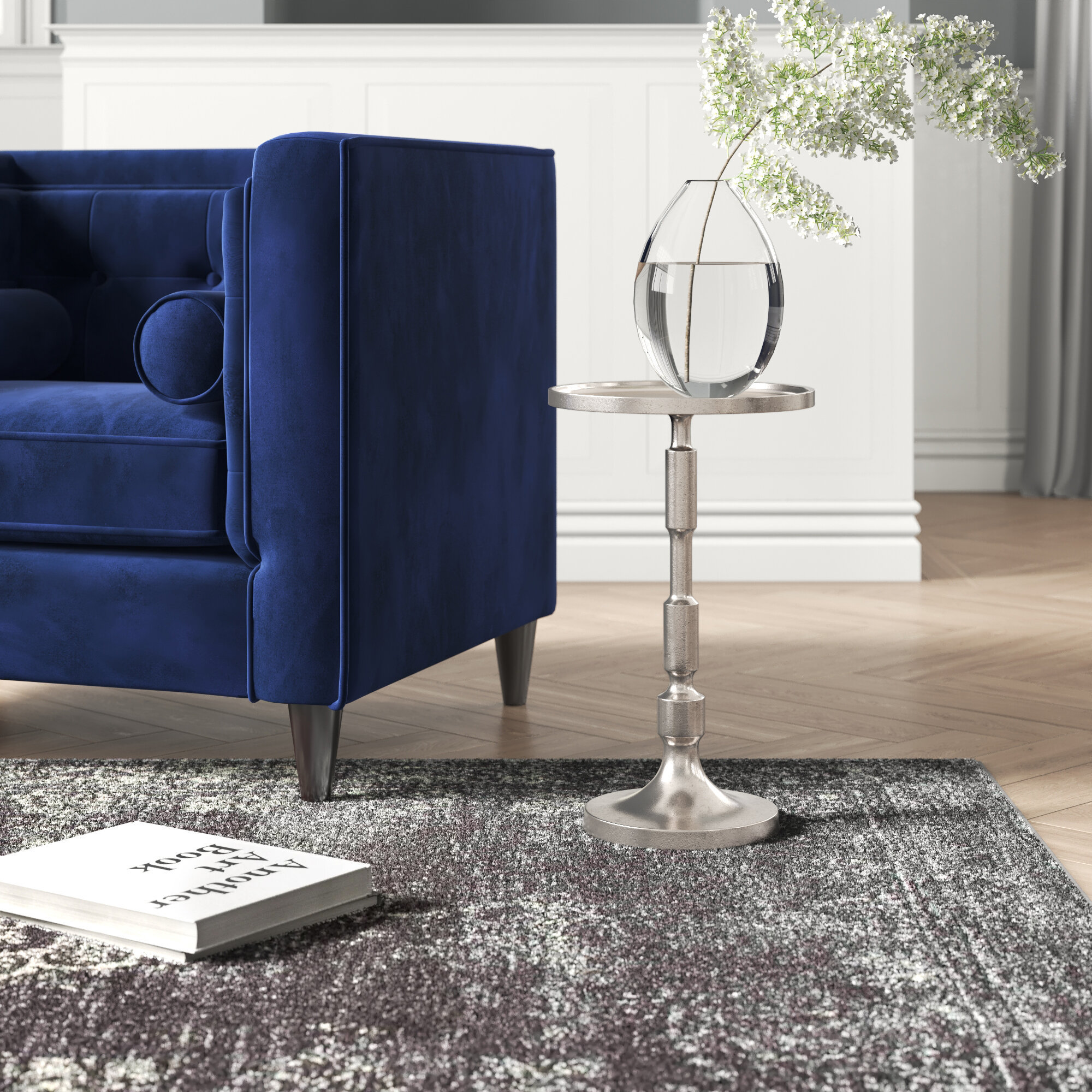 Candlestick Nickel Martini Table - Transitional - Side Tables And End ...