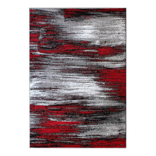 Flash Furniture Rylan 5x7 Abstract Area Rug, Red, ACD-RGTRZ863-57-RD-GG ...