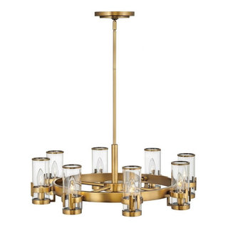 Industrial Eight Light Chandelier-Heritage Brass Finish - Chandelier ...