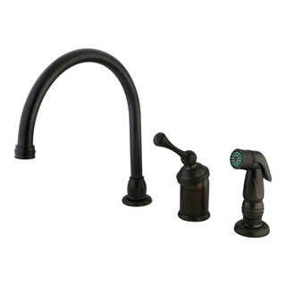 Kingston Brass 11" Single Handle Widespread Kitchen Faucet, KB3815BLSP ...