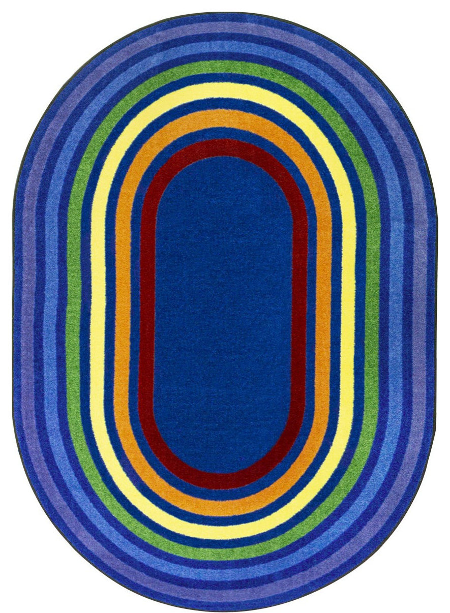 Rainbow Rings 3'10"x5'4" Oval Area Rug, Multi - Contemporary - Kids ...