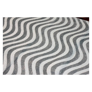 Persian Rugs Modern 9010 Swirls Contemporary, Beige, 9'0x12'6, 7'10"x10 ...