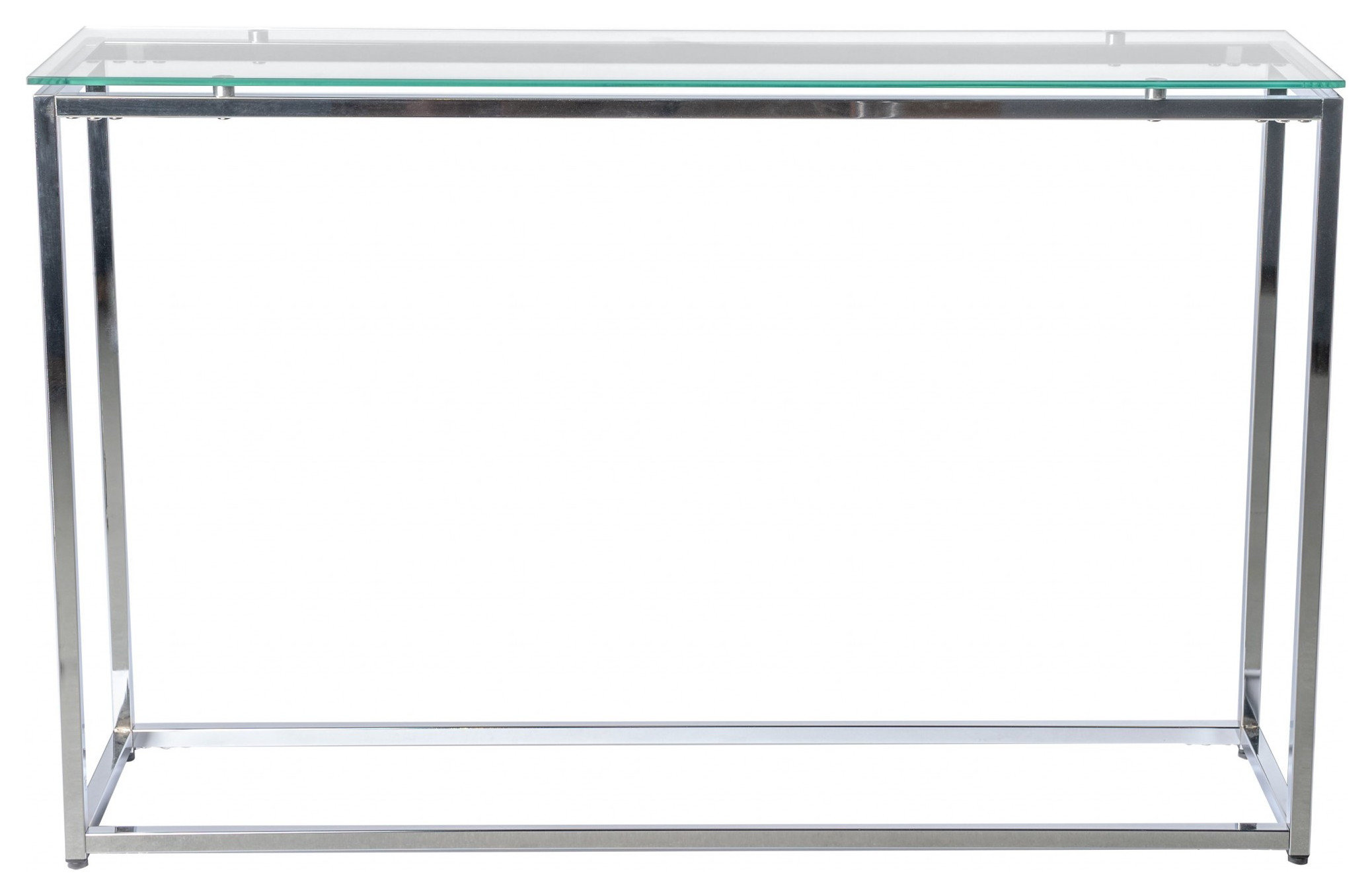 Geo xl Rectangle Clear Glass and Chrome Console Table - Contemporary ...