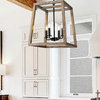 4 Light Wood and Black Lantern - Transitional - Pendant Lighting - by ...