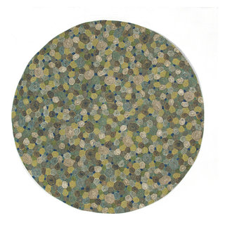 Visions III Giant Swirls Indoor/Outdoor Rug, 8' Round - Contemporary ...