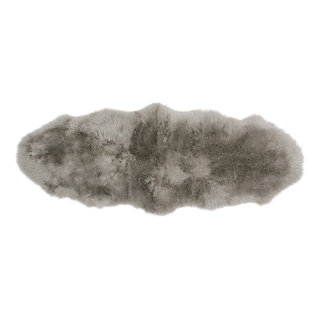 Classic Sheepskin Double Pelt 2'x5' Rug, Taupe - Contemporary - Novelty ...